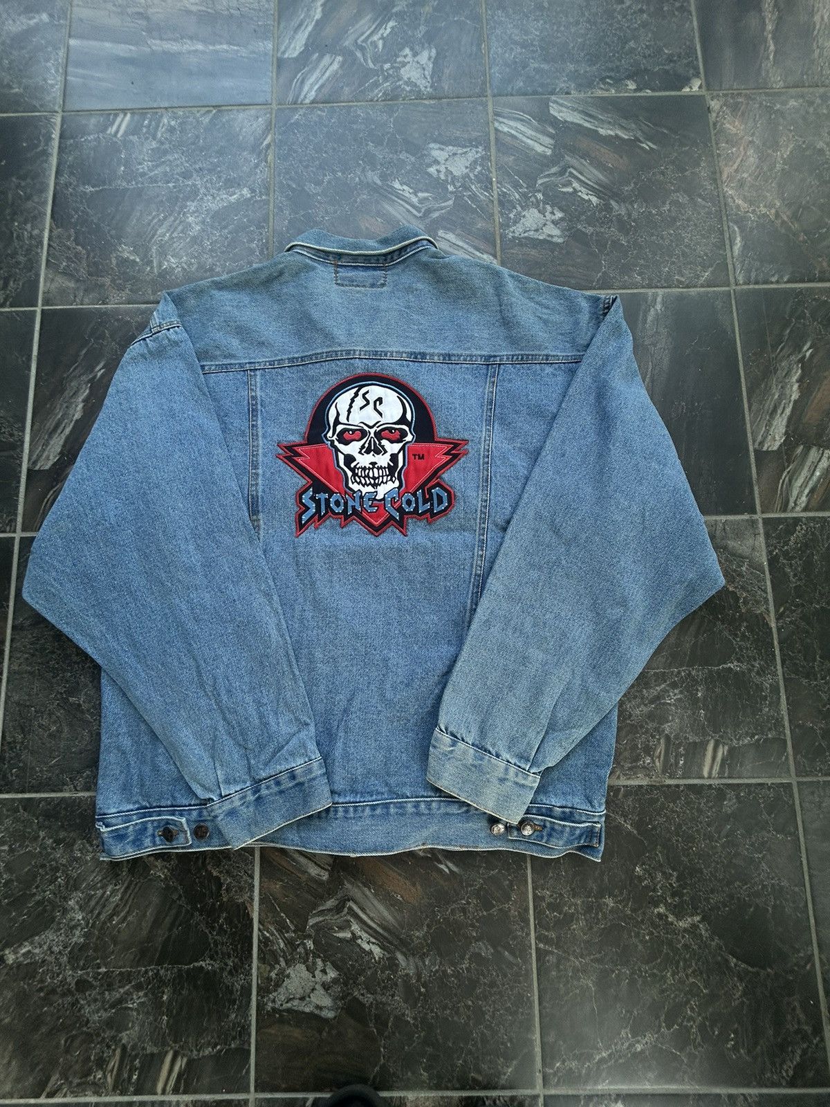 Denim Jacket × Vintage × WWF Vintage 1999 WWF Stone Cold Steve Austin ...