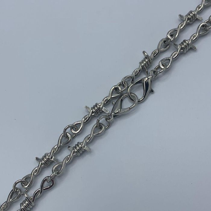 Cuban Link Chain Barbed Wire Chain Set | Barbed Wire Necklace | Grailed