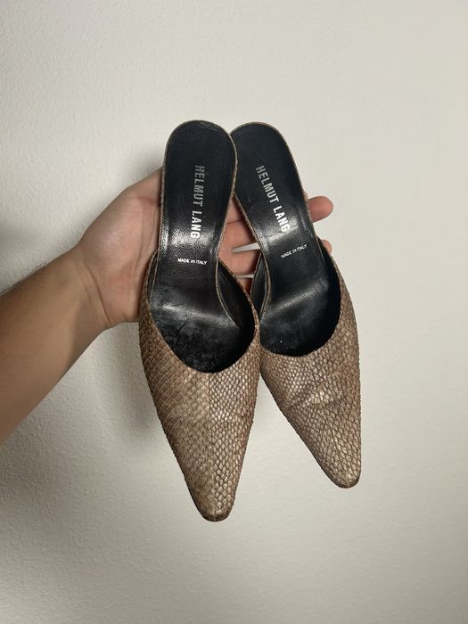 Helmut Lang SS01 RUNWAY Python Pointed Toe Mule Sandals | Grailed