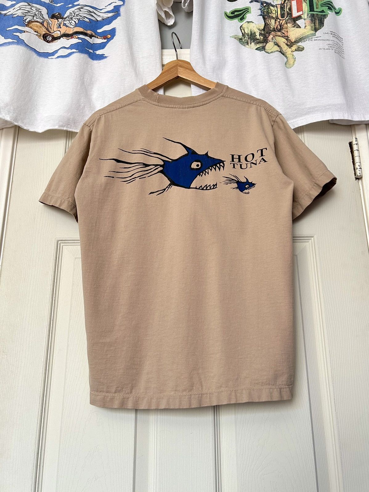 Vintage Vintage 90s Hot Tuna Fish Tee Shirt Tan Earth Tones | Grailed