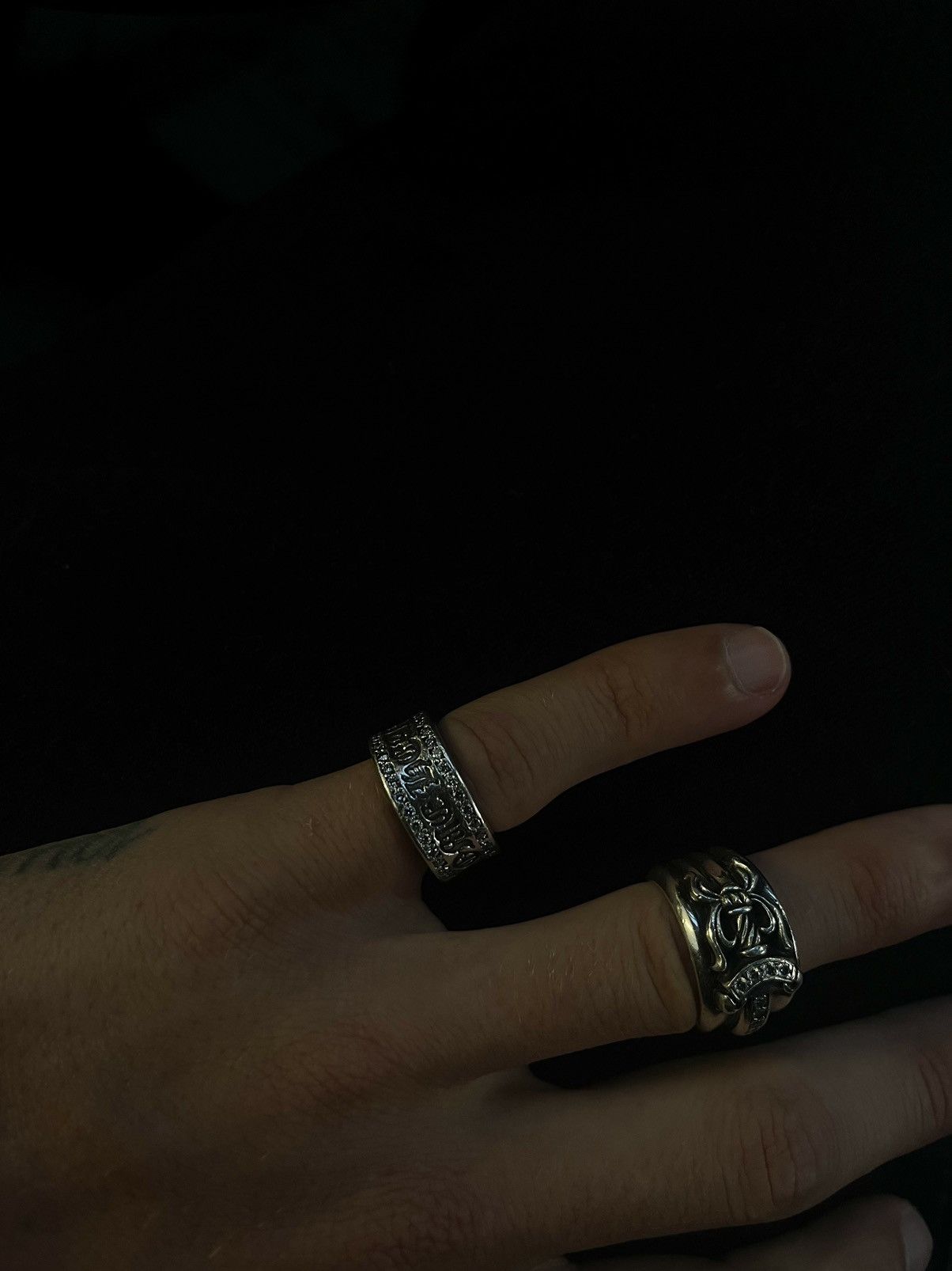 Chrome Hearts rare Kristian Stark Pavé Diamond scroll ring | Grailed