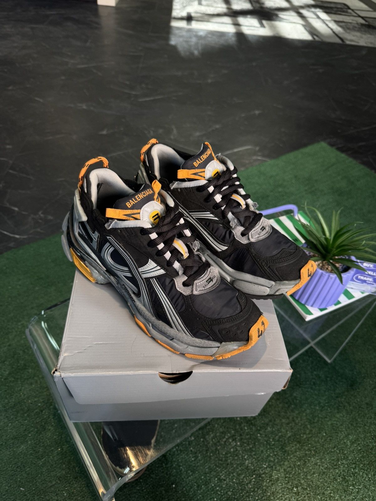 Balenciaga Balenciaga Mesh Runner “Black/Grey/Orange” | Grailed