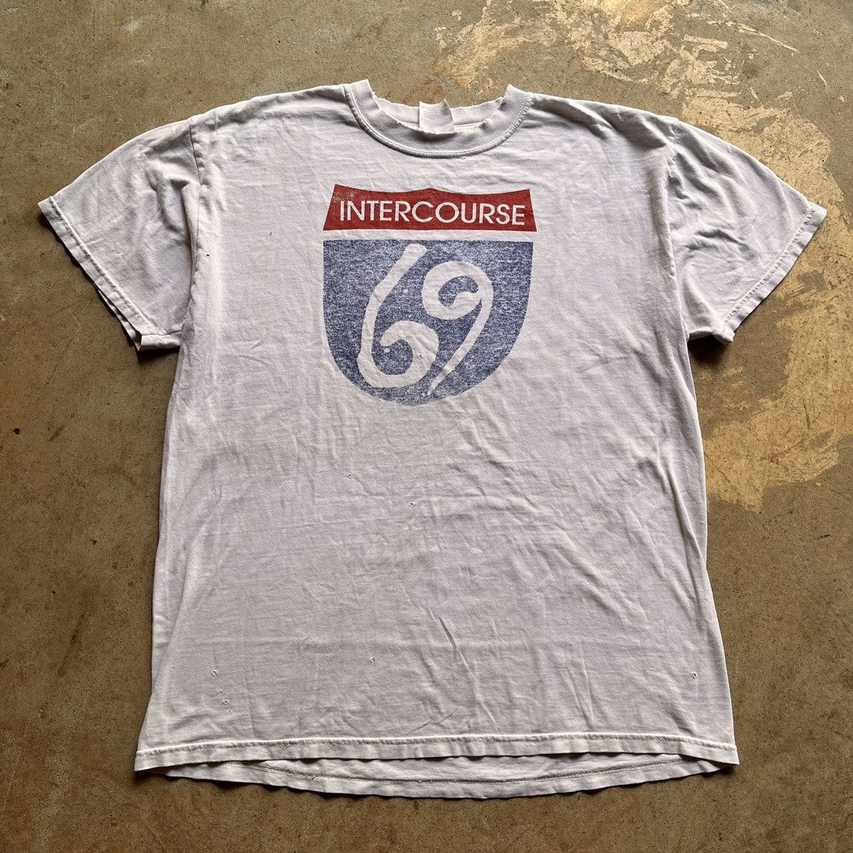Vintage Casual Vintage Intercourse 69 Route Sign Sex Parody Punk Tee ...