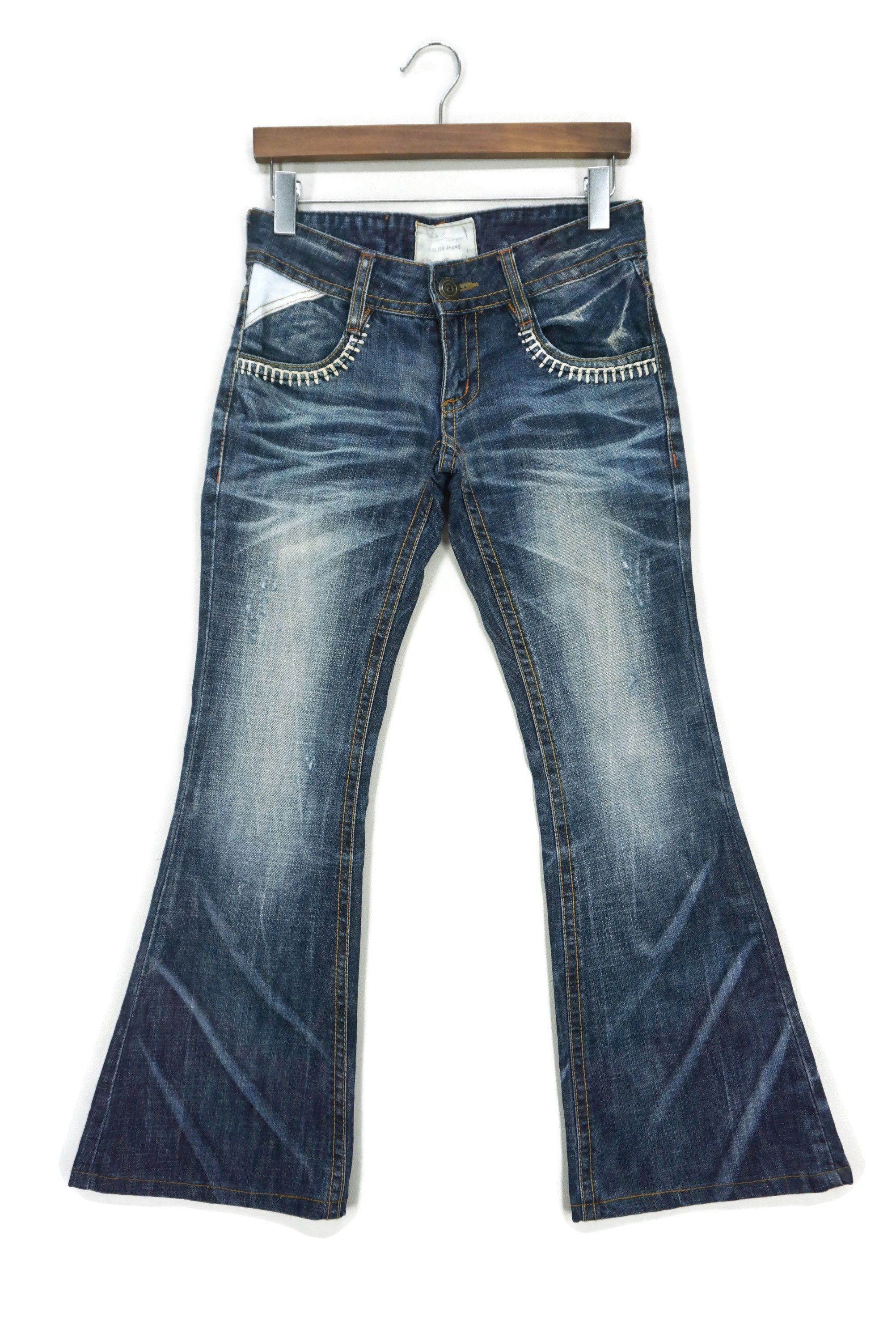 Japanese Brand Lolita Bootcut Denim Flare Jeans Japanese Wide Leg Jeans ...