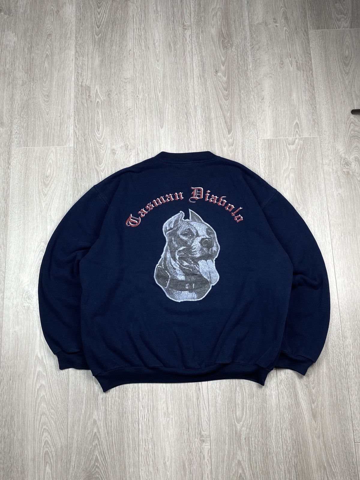 Ecko Unltd. Ecko Navy Sweatshirt Tasman Diabolo Big Back Print Boxy Y2k ...