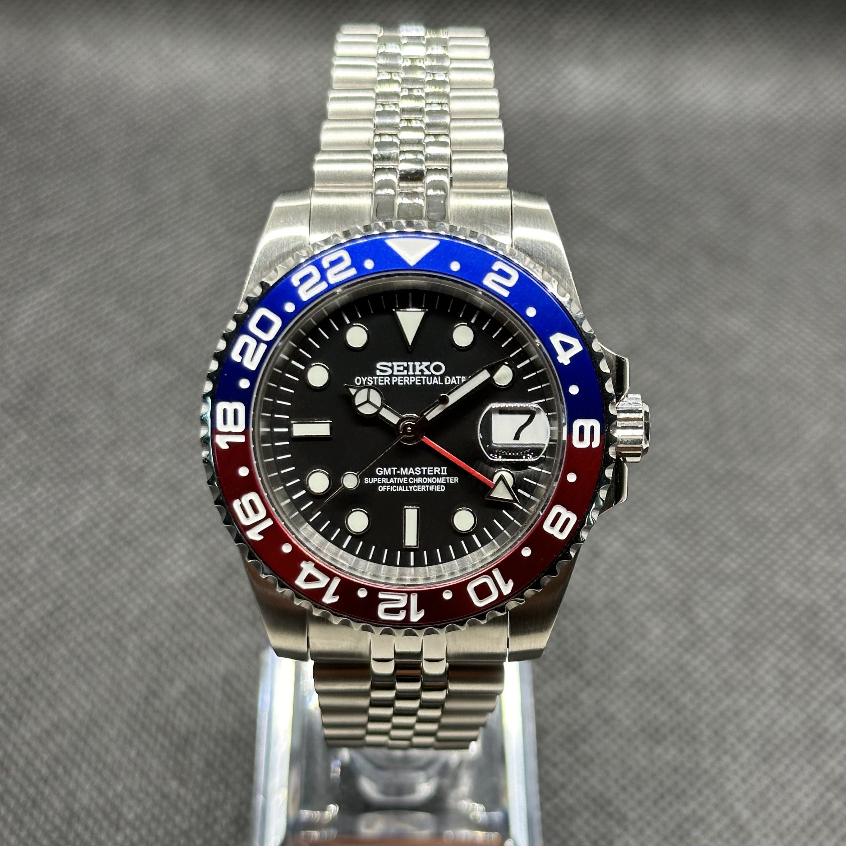 Custom Seiko Mod "Pepsi" GMT Dive Watch (Premium Dial) | Grailed
