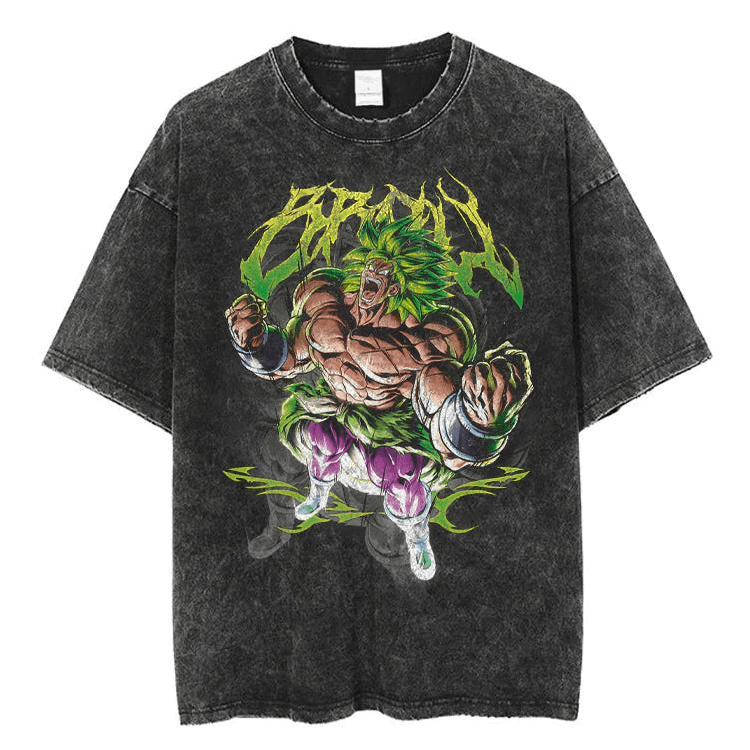 Anima × Japanese Brand × Streetwear Broly DBZ Vintage Washed Oversized ...