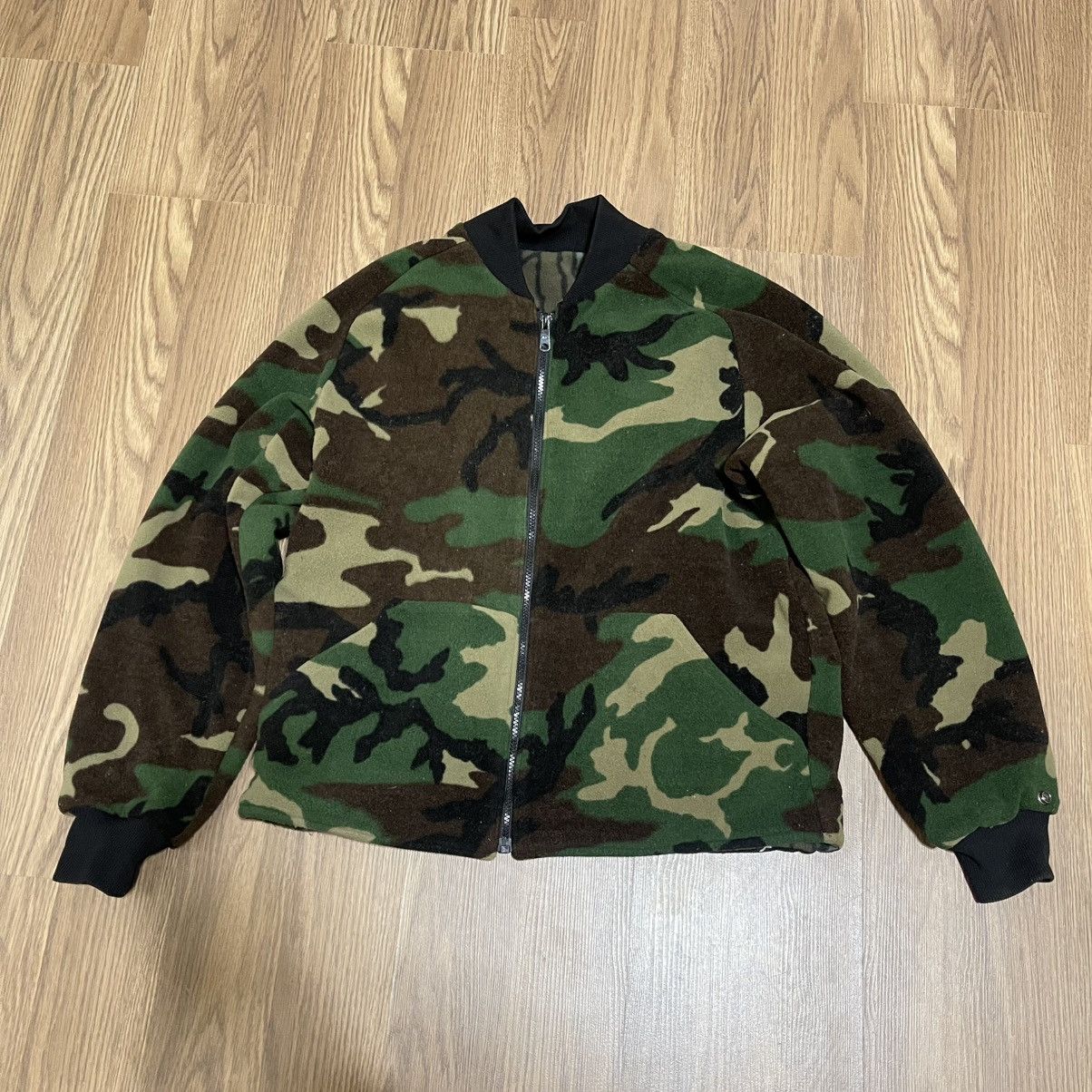 Cabelas Vintage reversible fleece Woodland Realtree tree bark jacket ...