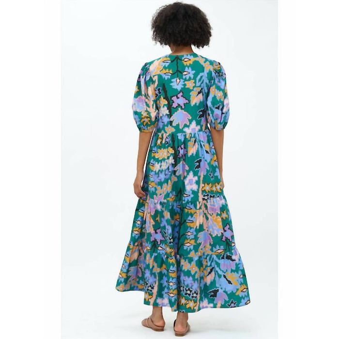 Oliphant Puff Sleeve Maxi Dress In Green Bukhara | Grailed