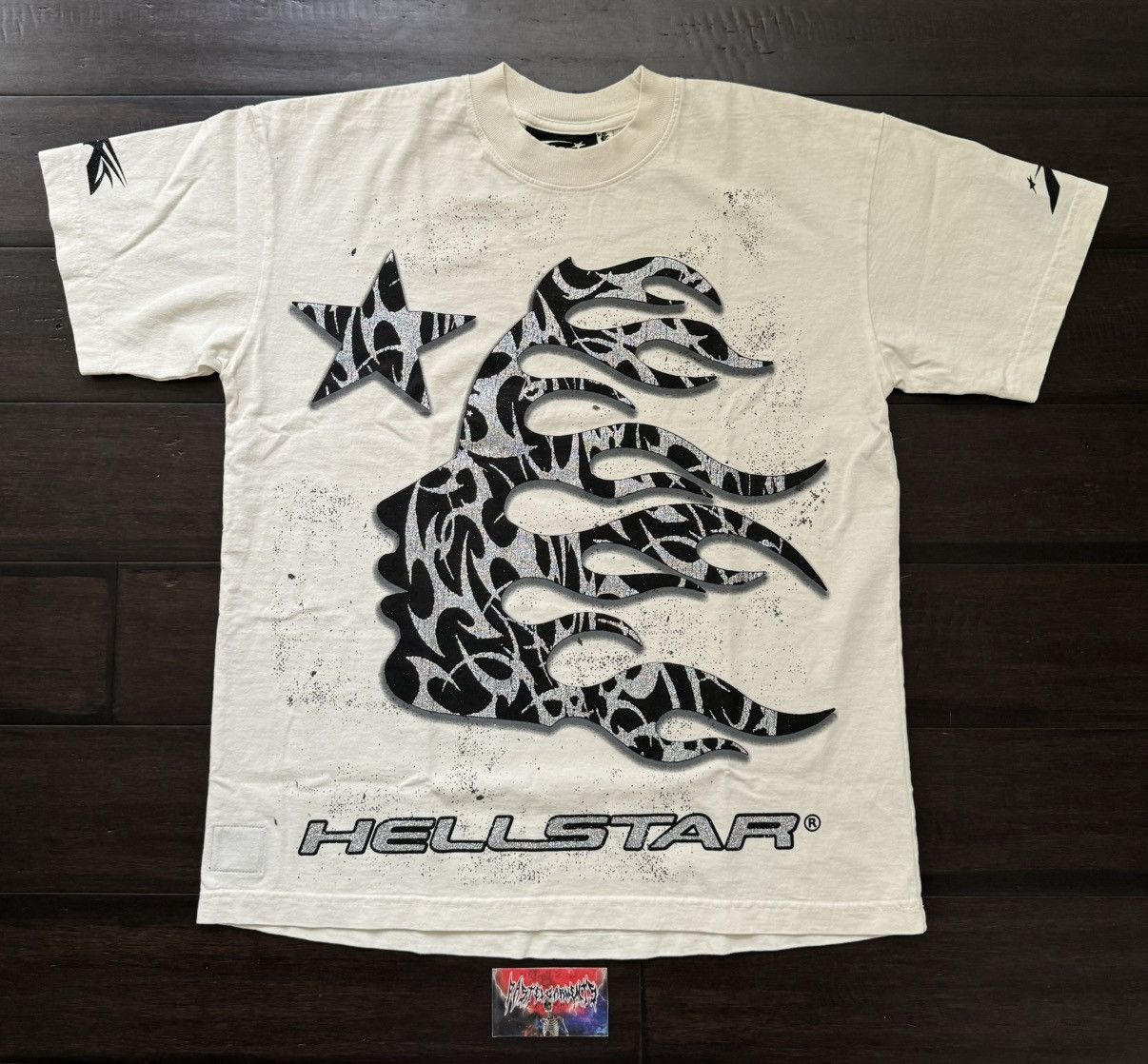 HELLSTAR × Streetwear Hellstar Studios Glitter P2P Tee White EXCLUSIVE | Grailed