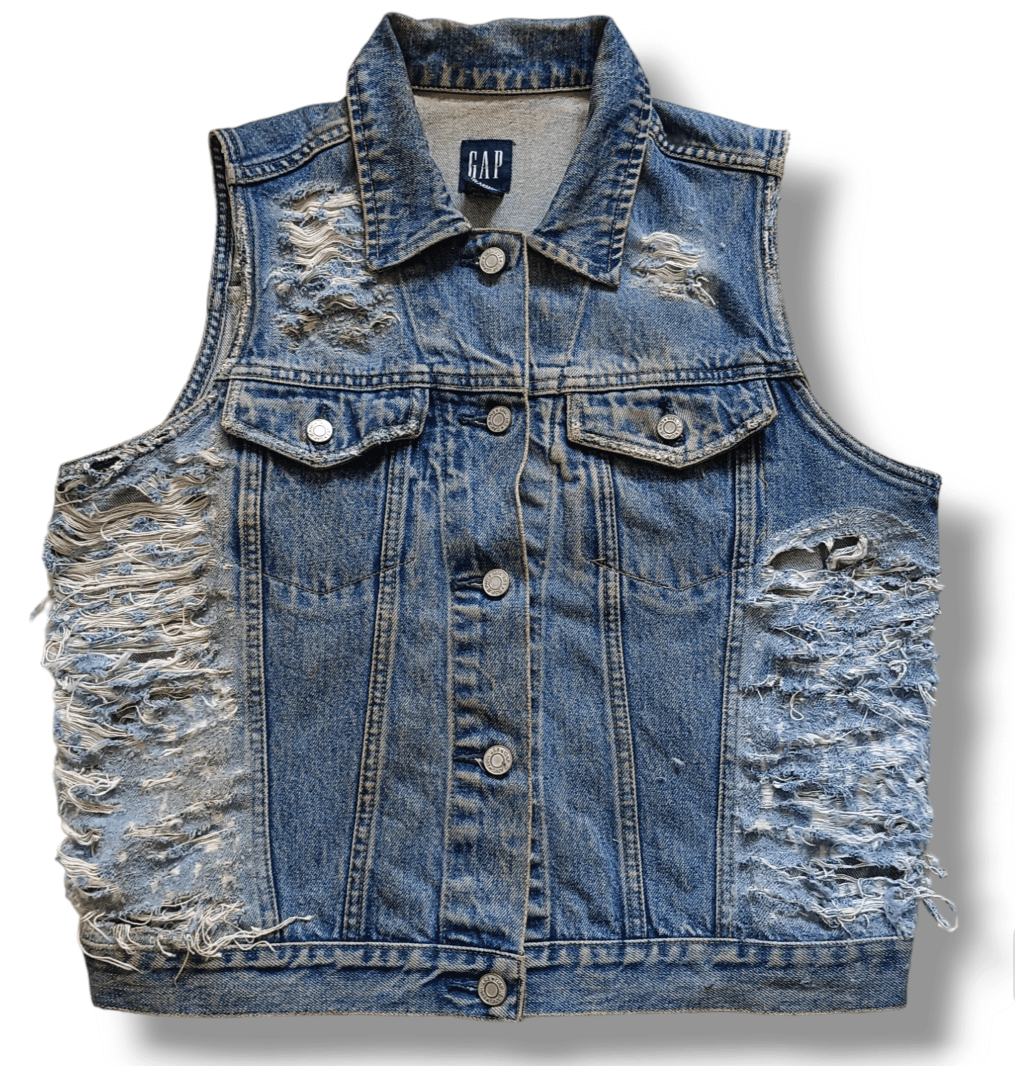 Gap Vintage Gap Y2K Destroy Denim Vest | Grailed