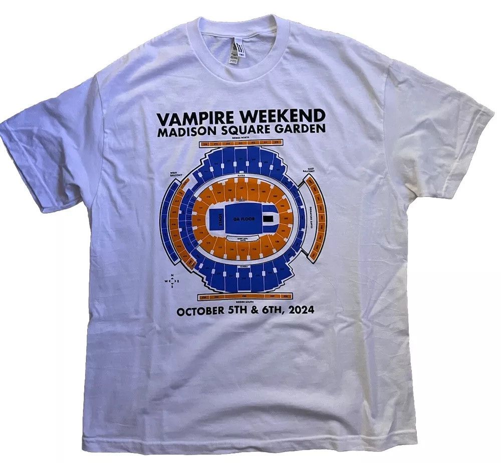 Vintage Vampire Weekend MSG Madison Square Garden Show 2024 T-shirt ...