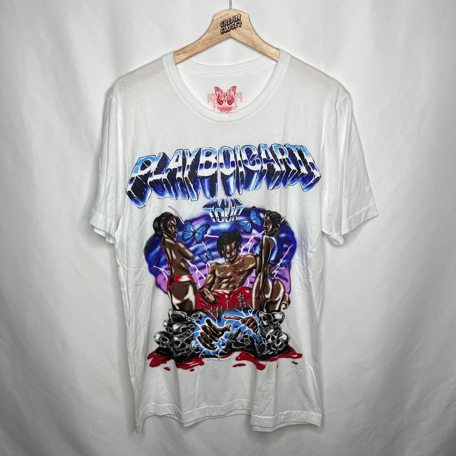 AWGE Playboi Carti AWGE Airbrushed Hip Hop Rap Tour Merch Tee | Grailed