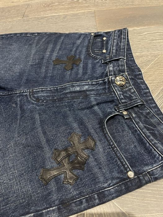 Chrome Hearts Cross Patch Denim Jean Shorts | Grailed