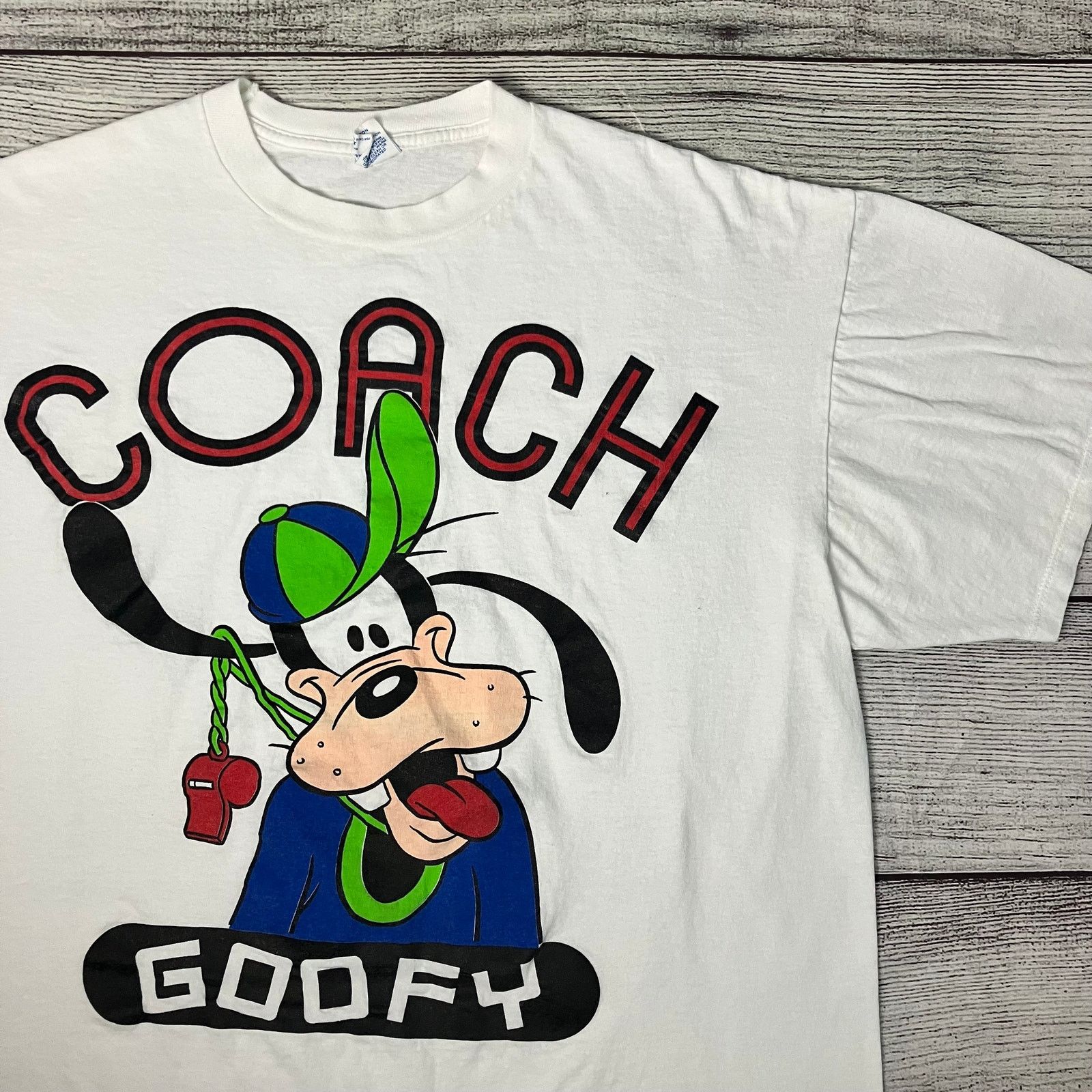 Vintage Vintage 1990s Disney Coach Goofy Cartoon T-shirt | Grailed