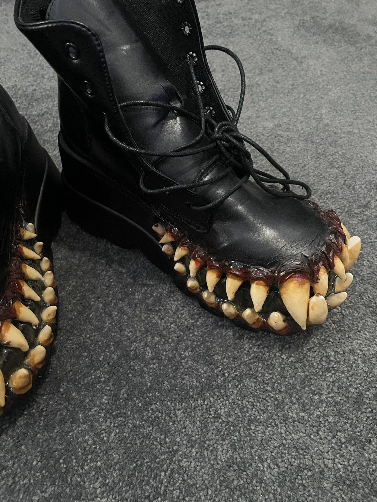 Designer × Streetwear AM Nightmare Venom Teeth Boots | Grailed