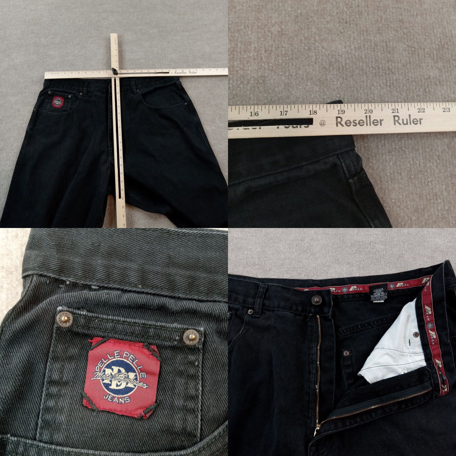 Pelle Pelle Vintage Pelle Pelle Jeans Mens 40 (38x33 actual) Black ...