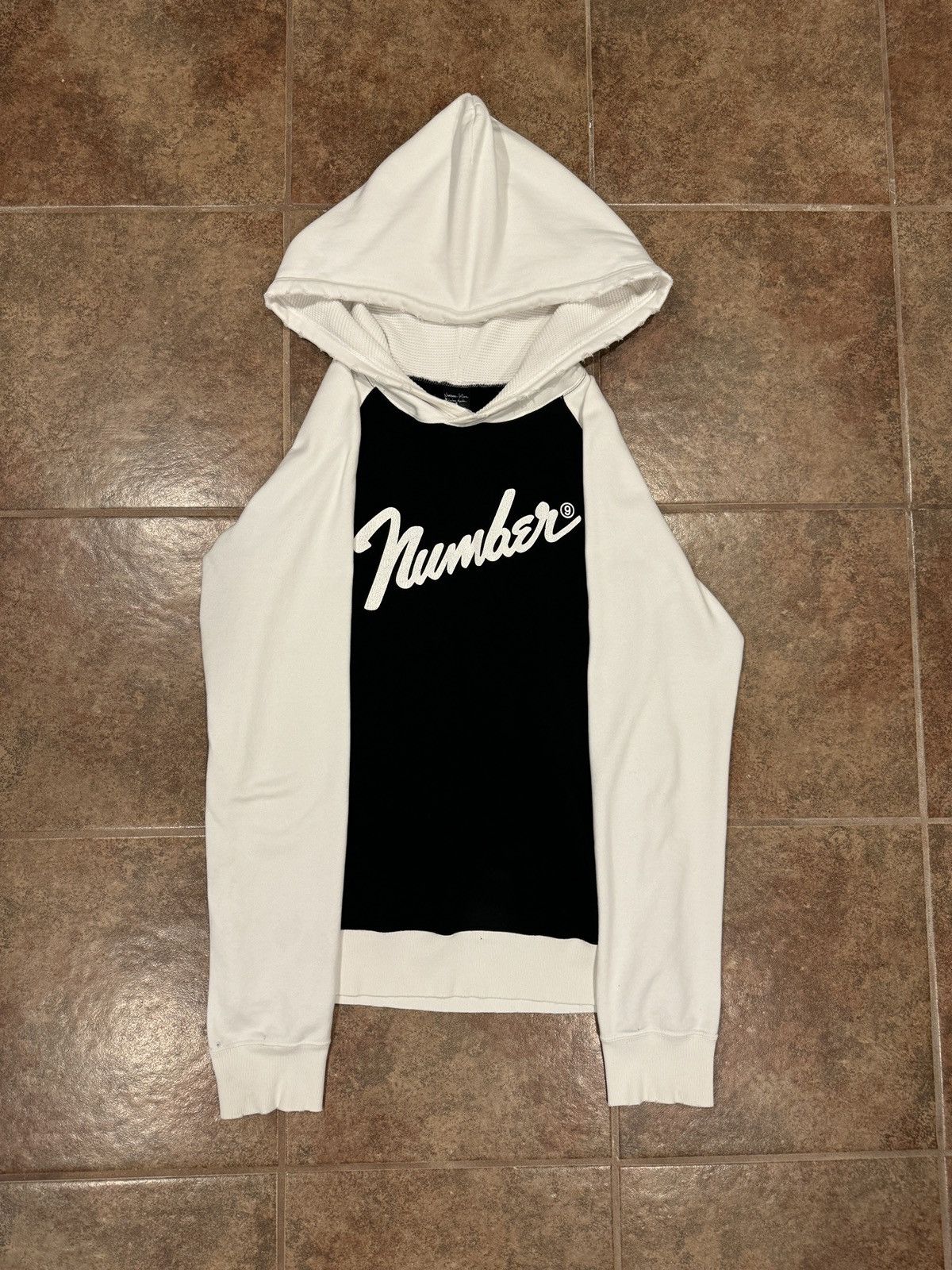 Number (N)ine Number Nine Fender Hoodie White/Black | Grailed