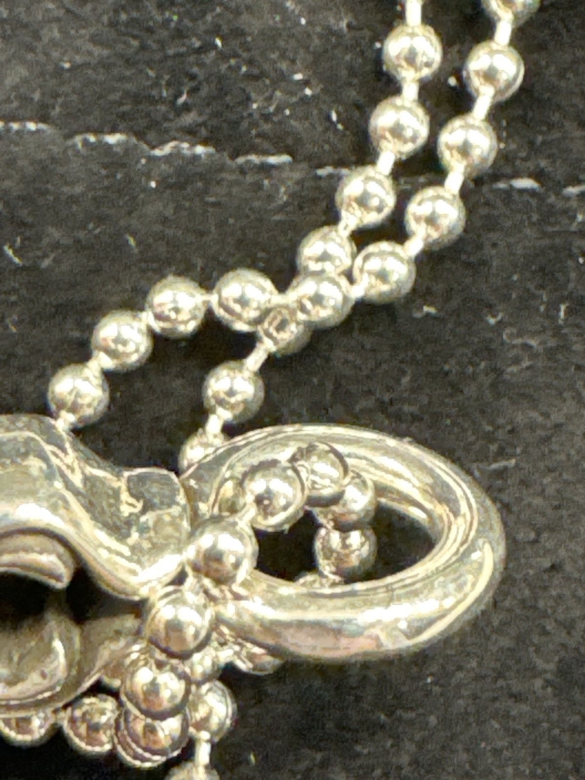 Chrome Hearts Chrome hearts silver double dagger pendant with ball ...