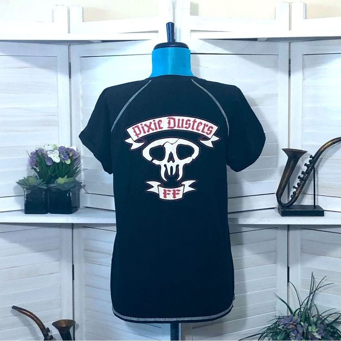 Streetwear Pixie Dusters pirate skull white red black short sleeves cot ...