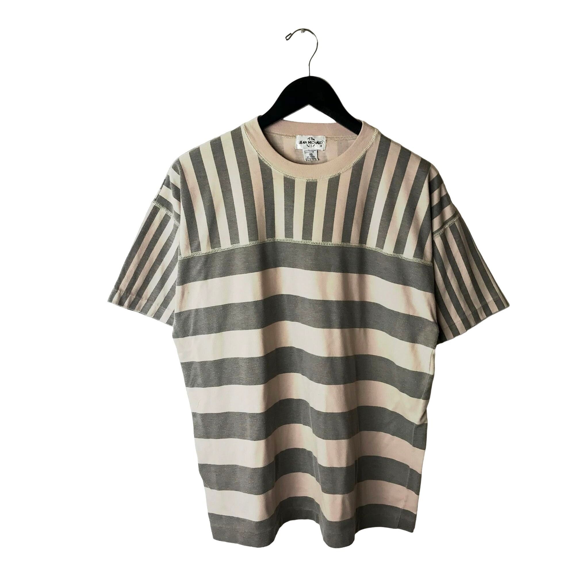 Vintage Vintage Jean Michaud Striped T Shirt Single Stitch Adult XL ...