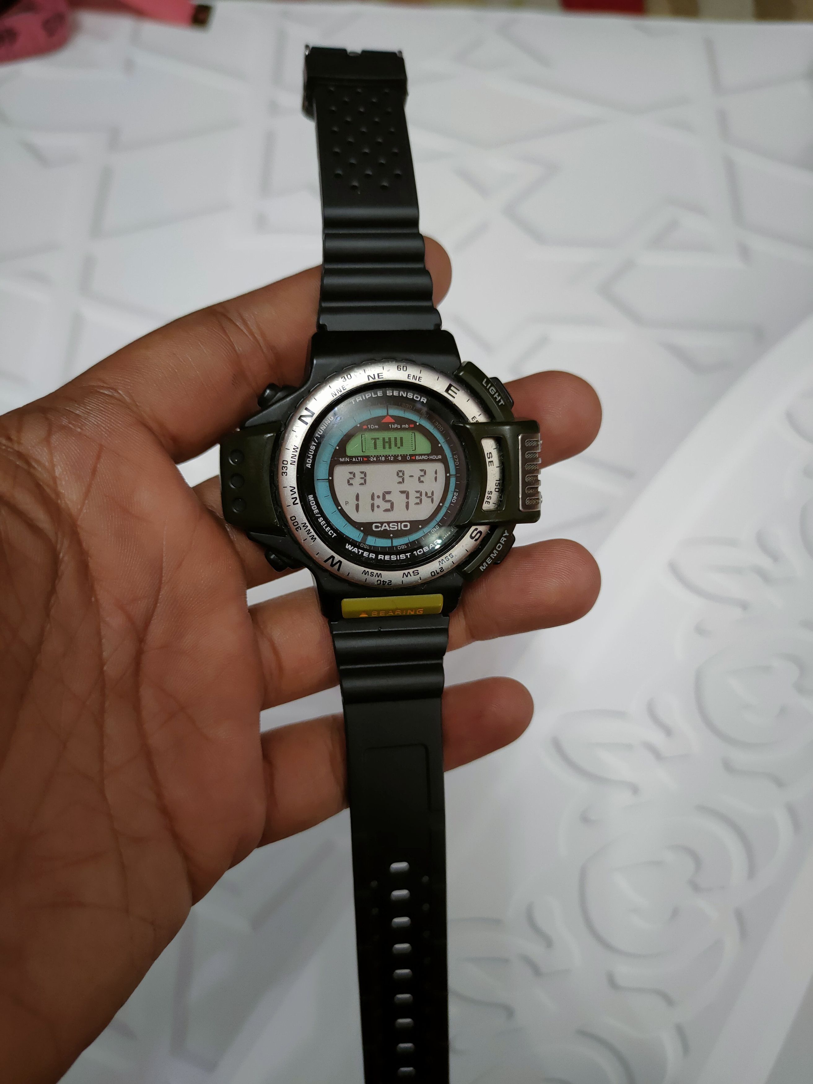 Casio × Rare × Vintage DL Casio Protrek triple sensor ATC 1100 Japan ...