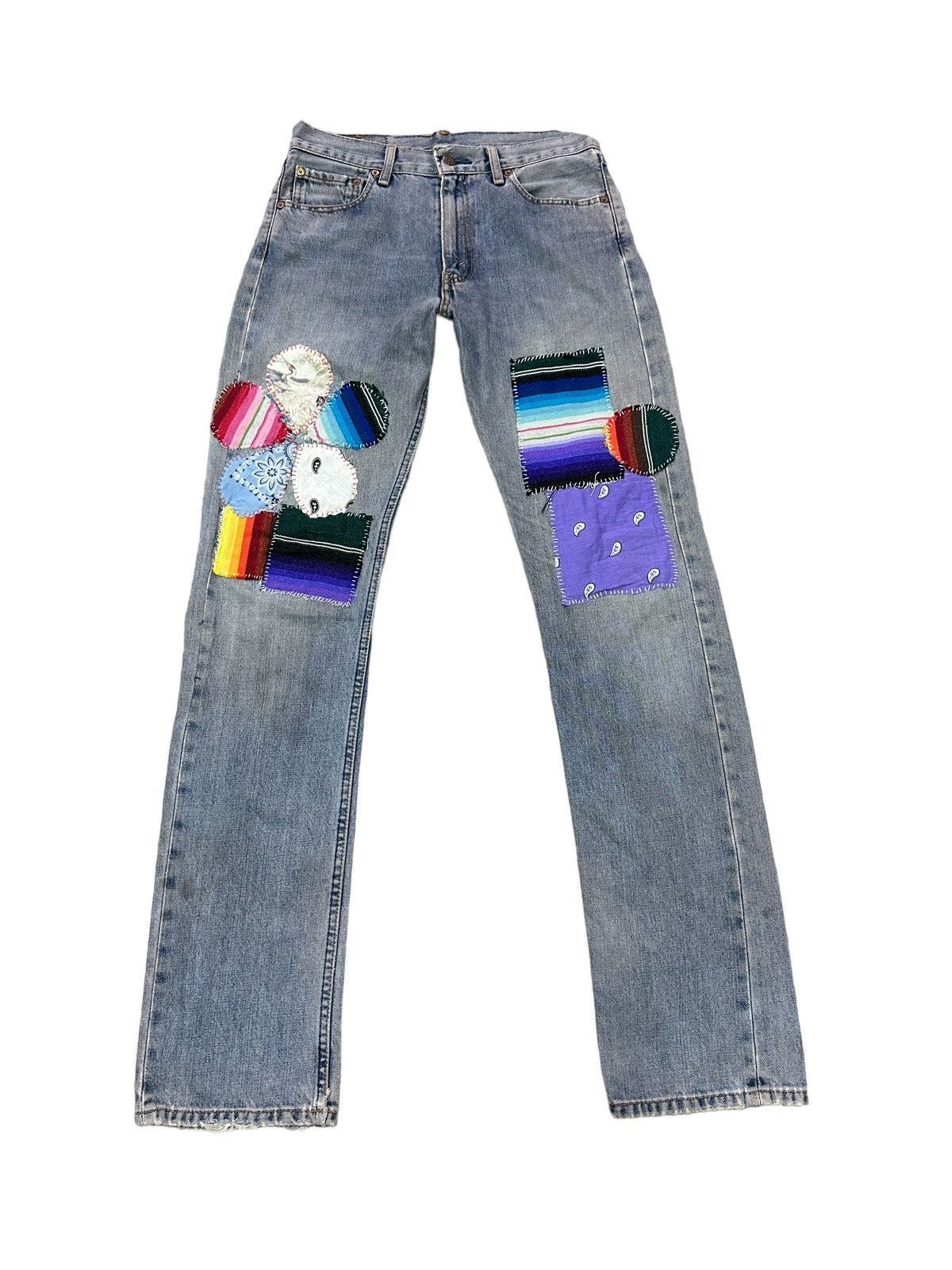 Levi's × Vintage LEVIS 501 CUSTOM HIPPIE PATCHES DISTRESSED DENIM JEANS ...
