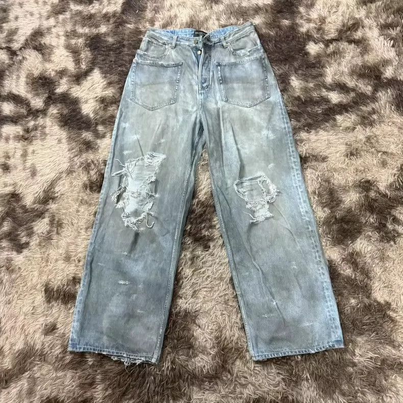 Balenciaga Balenciaga 23SS Distressed Denim Jeans - dmc | Grailed