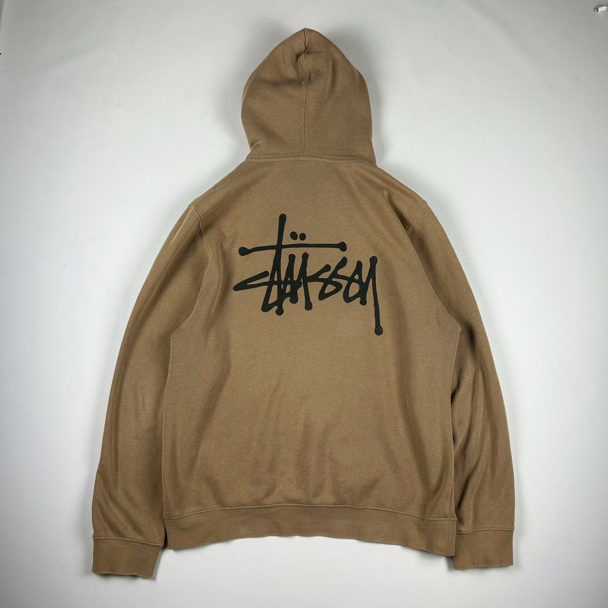 Streetwear × Stussy × Vintage OG Vintage Stussy Logo Hoodie Mocha Brown ...