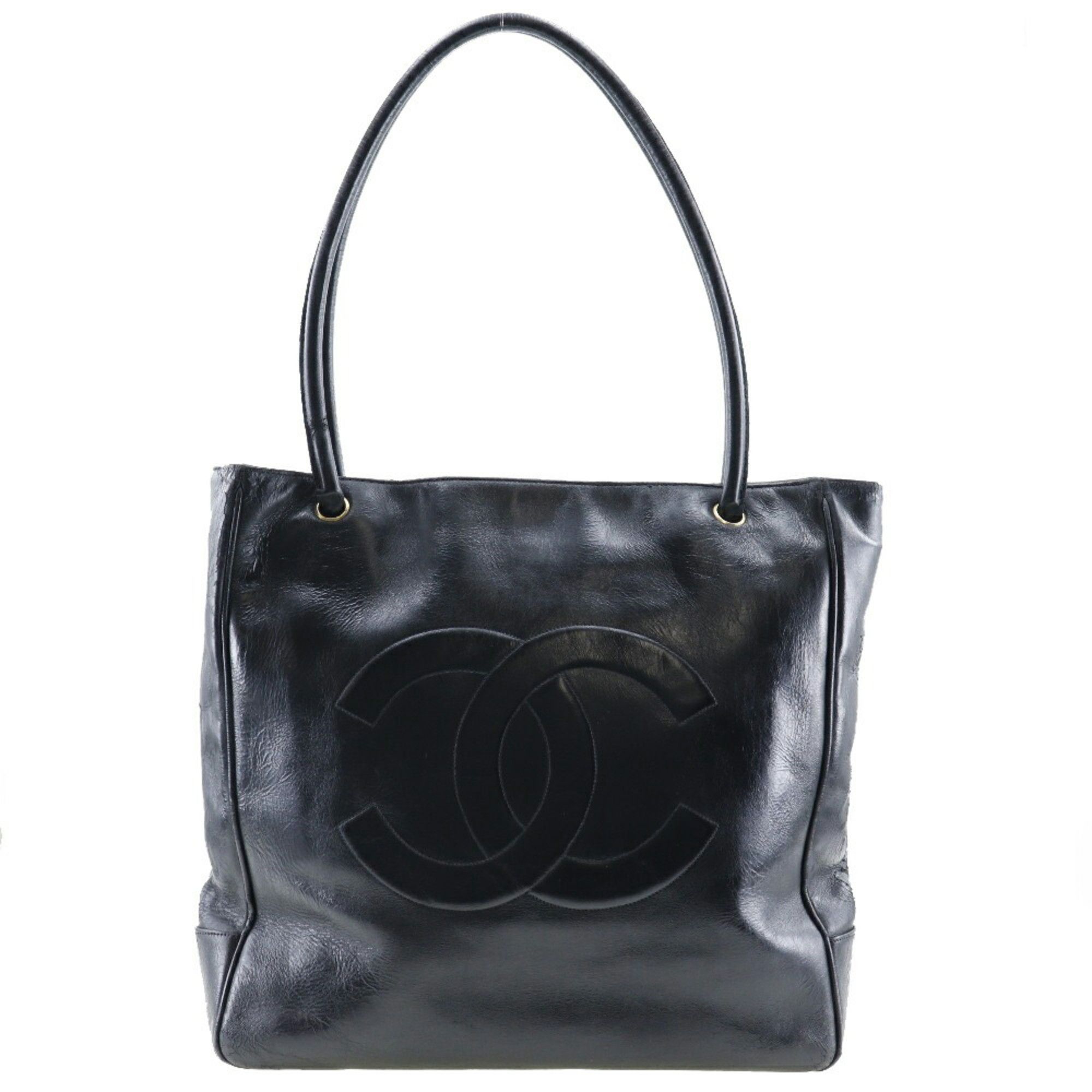 Chanel CHANEL COCO Mark Tote Bag Calf Black Shoulder A4 Magnetic Type ...