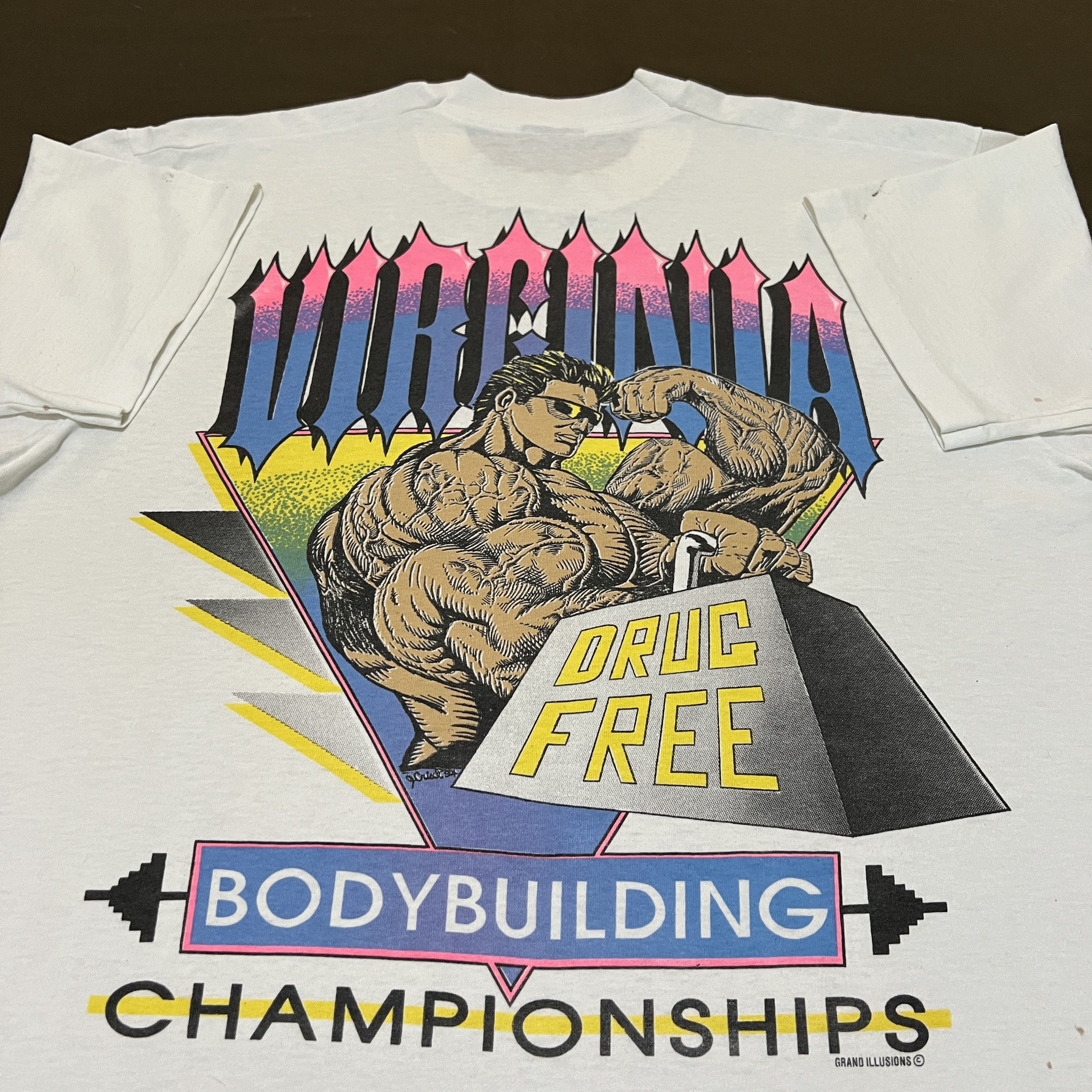 Vintage Vintage 90s Body Building Championship Fitness Tee Golds Gym ...