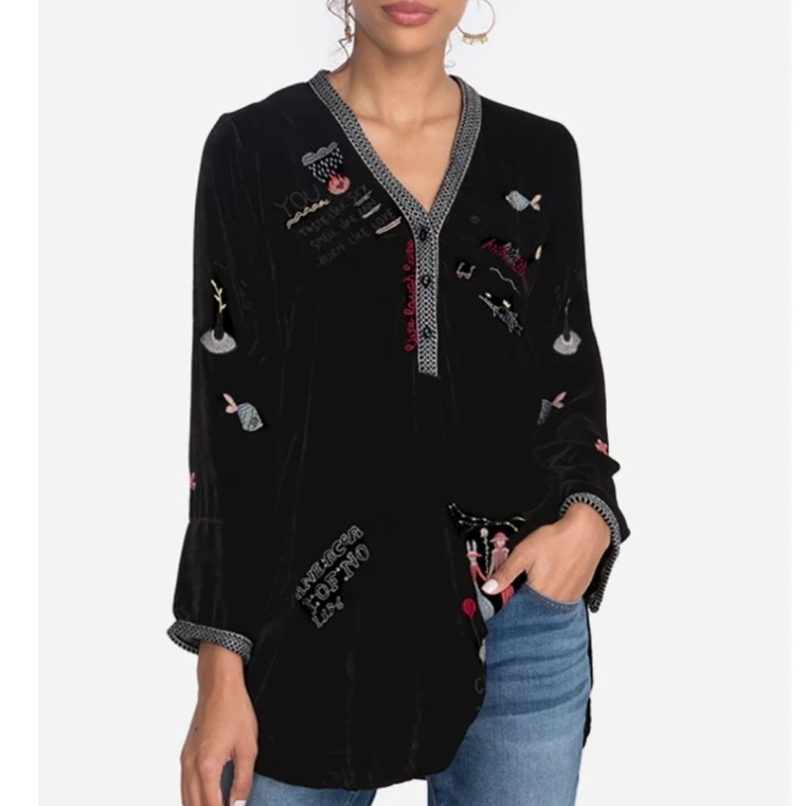 Johnny Was JOHNNY WAS GEET VELVET TUNIC | Grailed