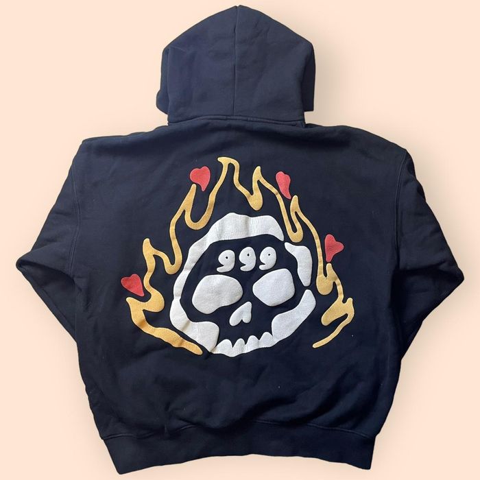 Band Tees Juice Wrld 999 Club Skull Puff Print Hoodie | Grailed