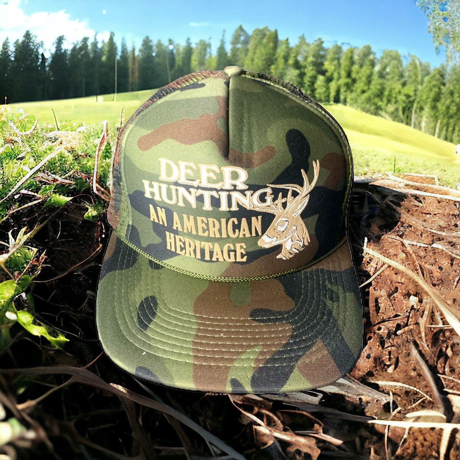 Nissin VTG Deer Hunting “American Heritage ” Camo Snapback Hat Cap ...