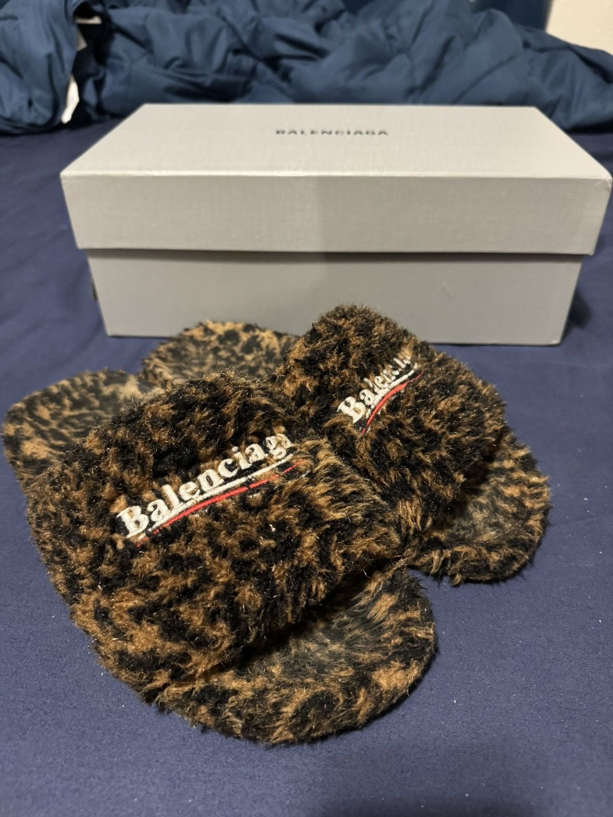 Balenciaga Balenciaga Leopard/Cheetah Fur Slides | Grailed