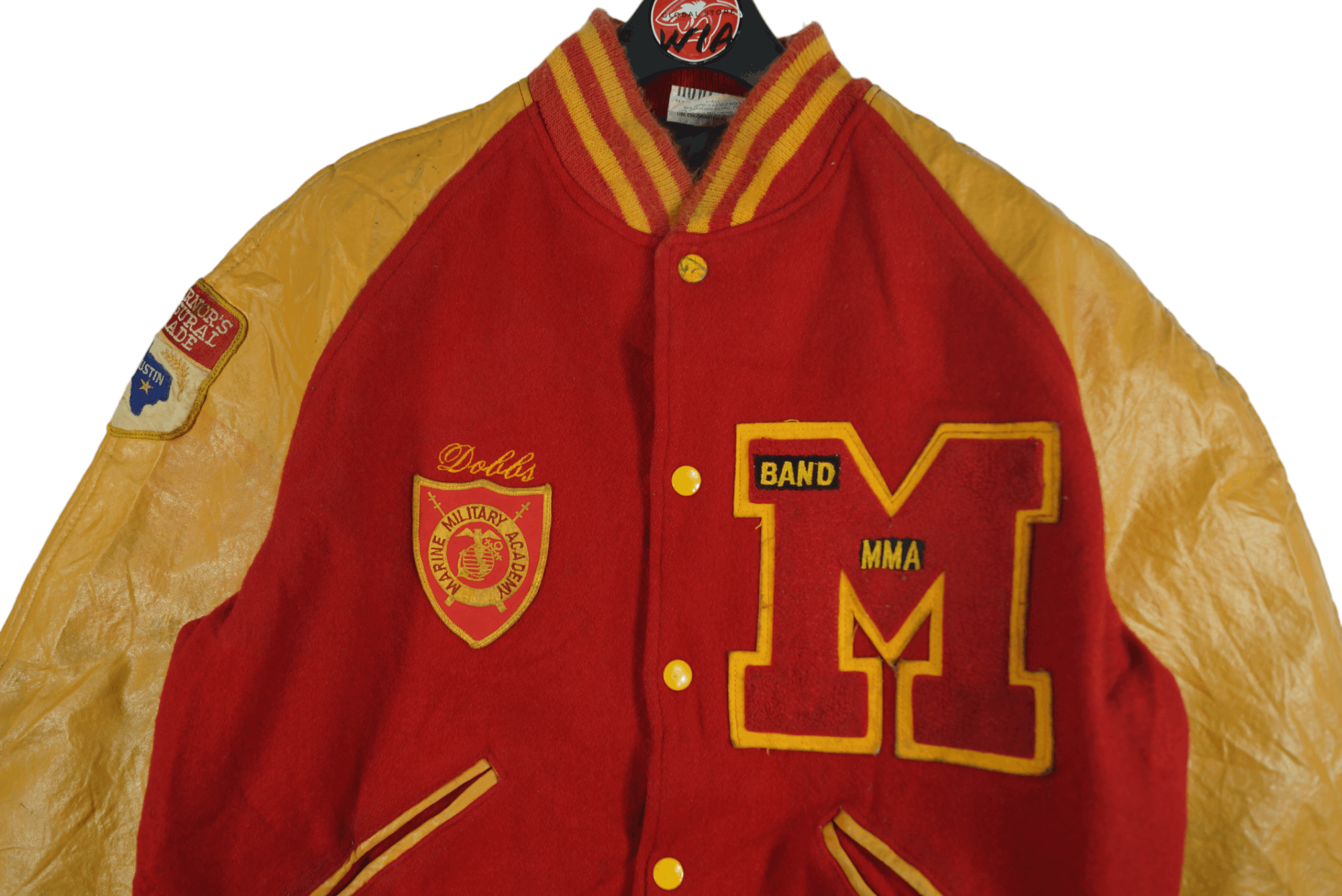 Vintage Vintage Varsity Leather Marine Military Acedemy Made in USA ...