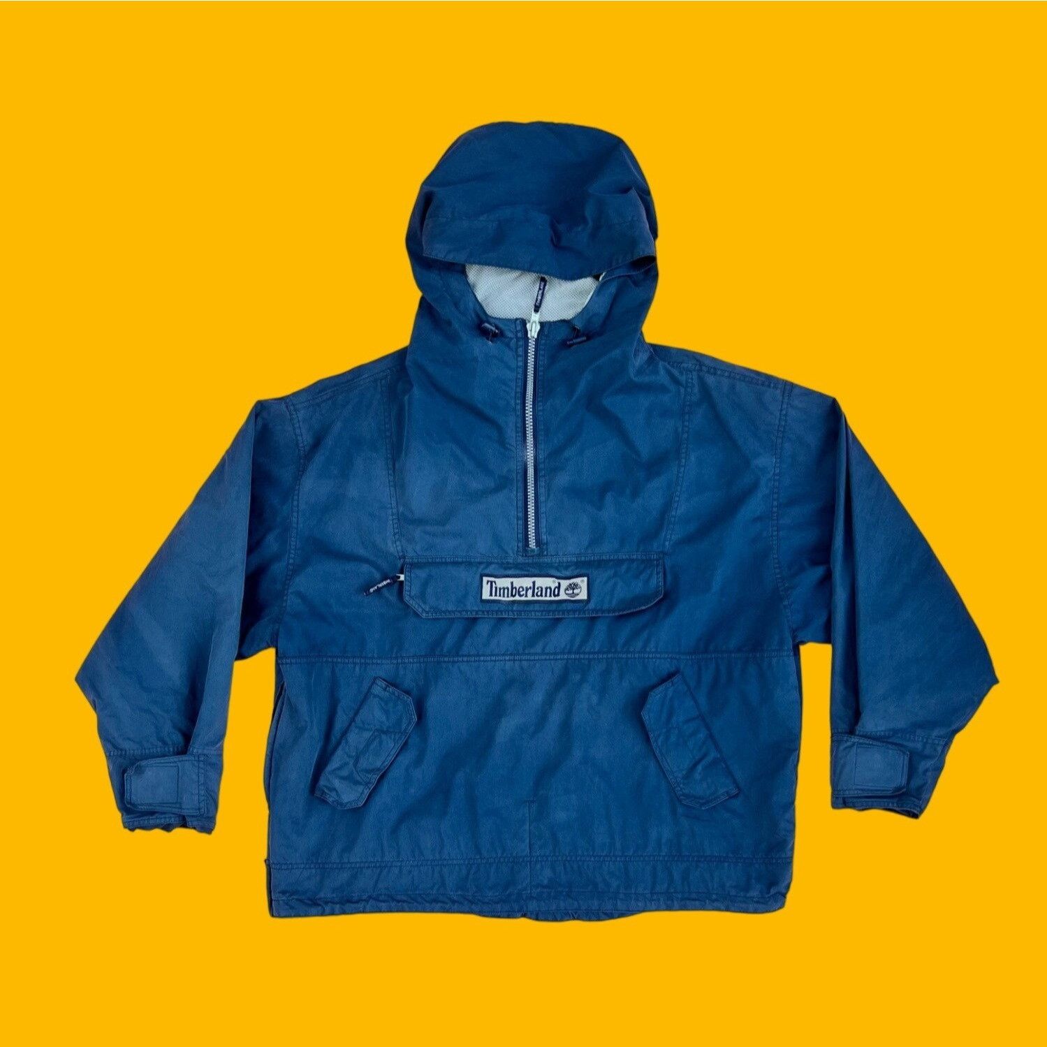 Timberland 1990s Timberland Anorak Lined Half Zip Hooded Windbreaker ...