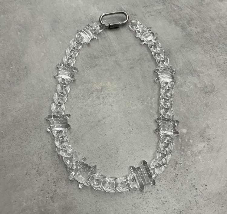 Archival Clothing × Chain × Streetwear Y2K 2000s style clear barbed ...
