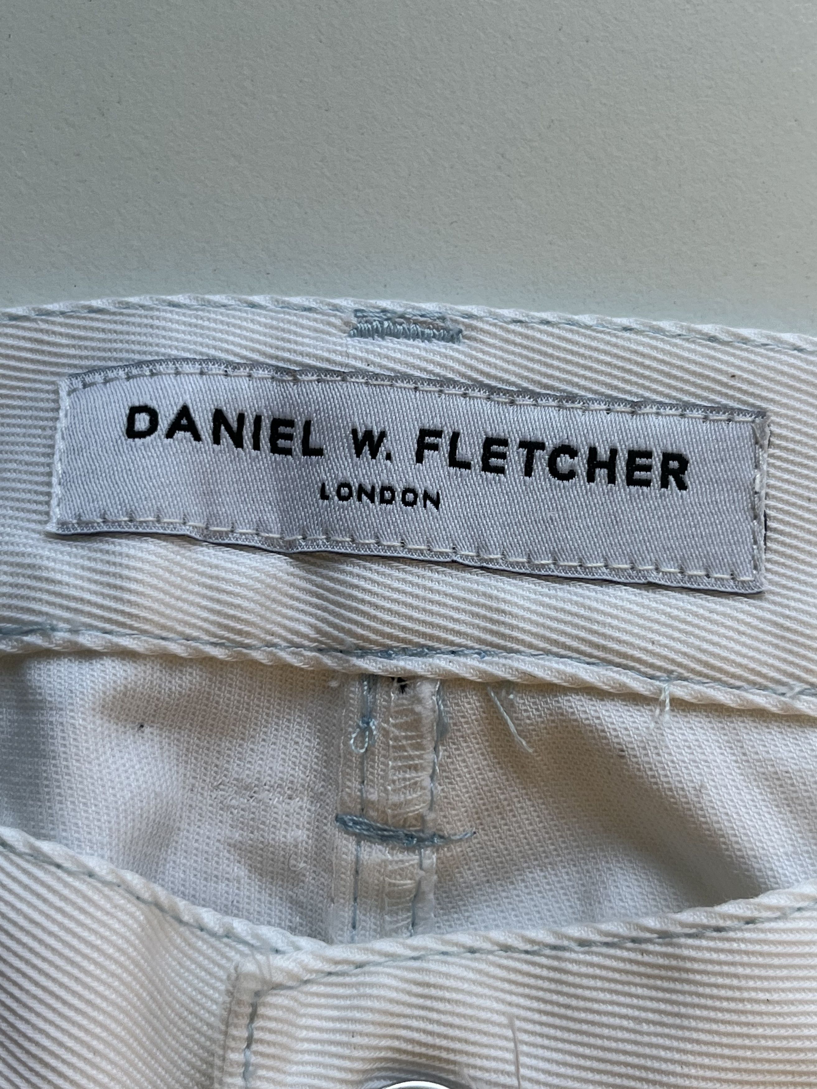 Daniel W. Fletcher DWF White Denim Pant with Blue Stitching | Grailed
