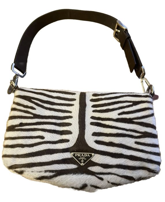 Prada Dyed Calf Fur & Leather Prada Shoulder Bag In Zebra Print. | Grailed