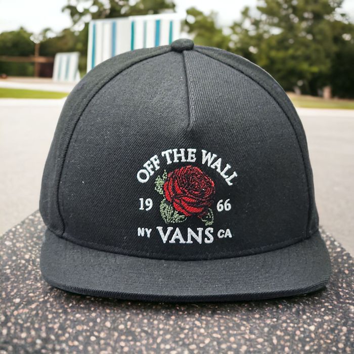 Vans Vans Seely Snapback Hat Mens Black Off the Wall Roses Classi | Grailed