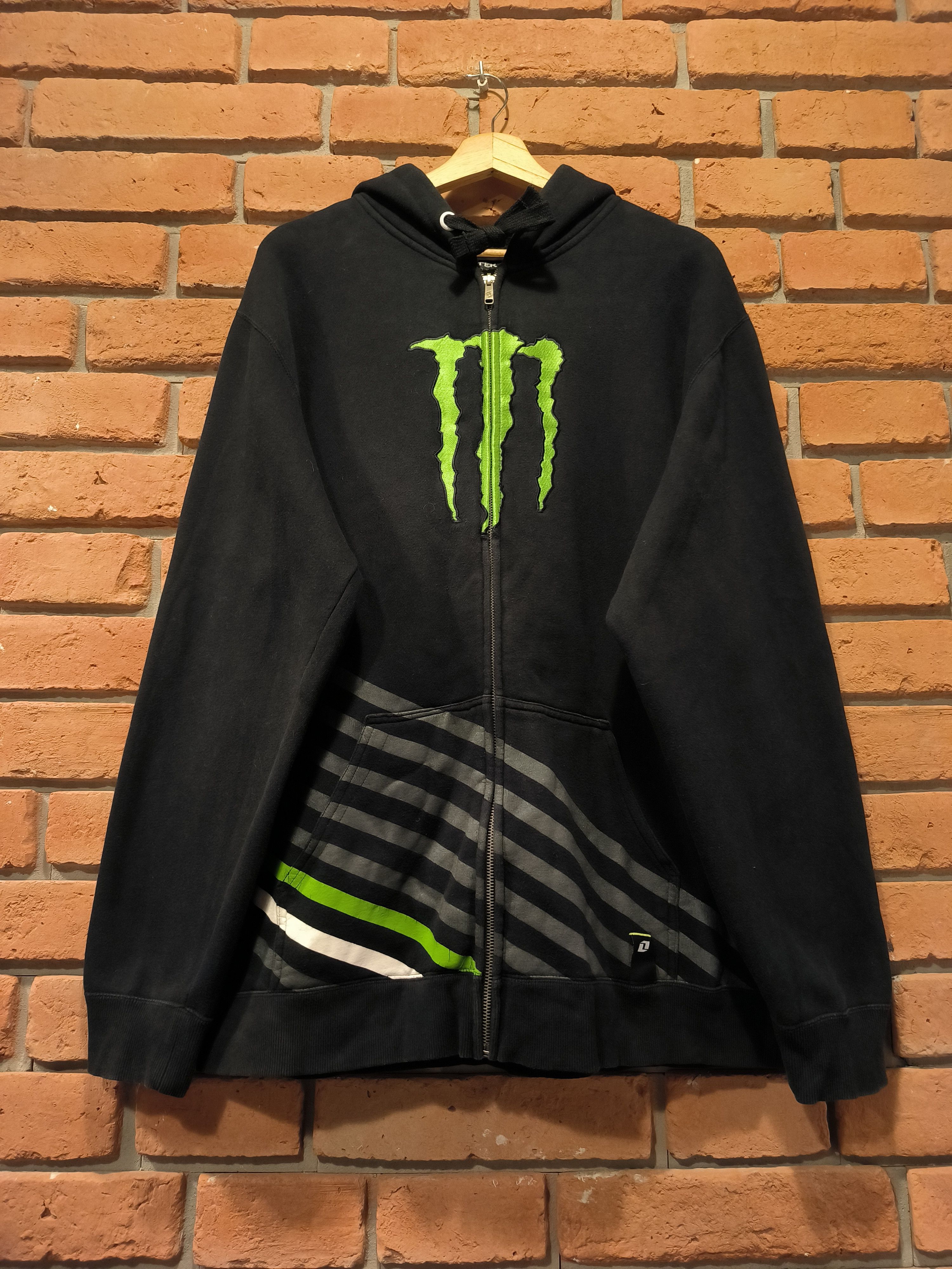 Racing × Vintage Vintage Monster Energy Zip Hoodie Logo Racing Black ...
