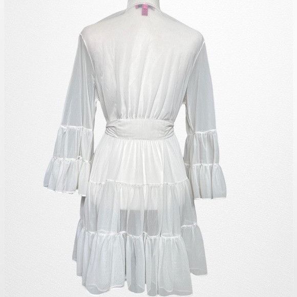 Betsey Johnson Betsey Johnson Intimates Sheer White Ruffle Robe | Grailed