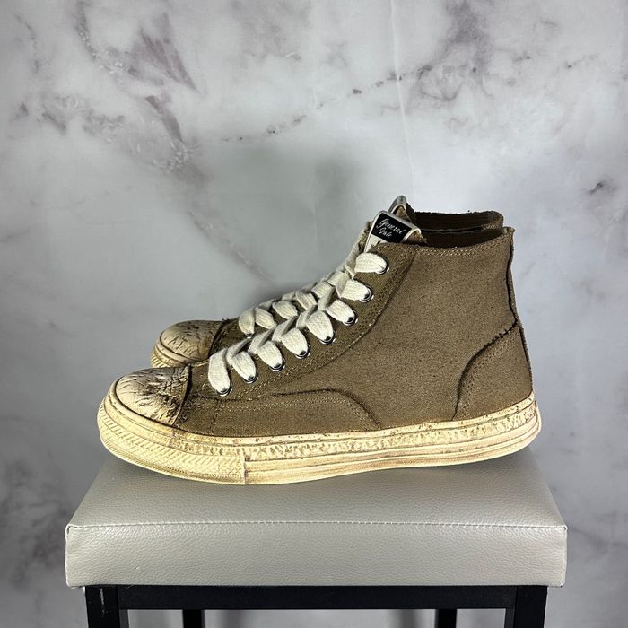 Miharayasuhiro Brown General Scale Distressed Trainers | Grailed