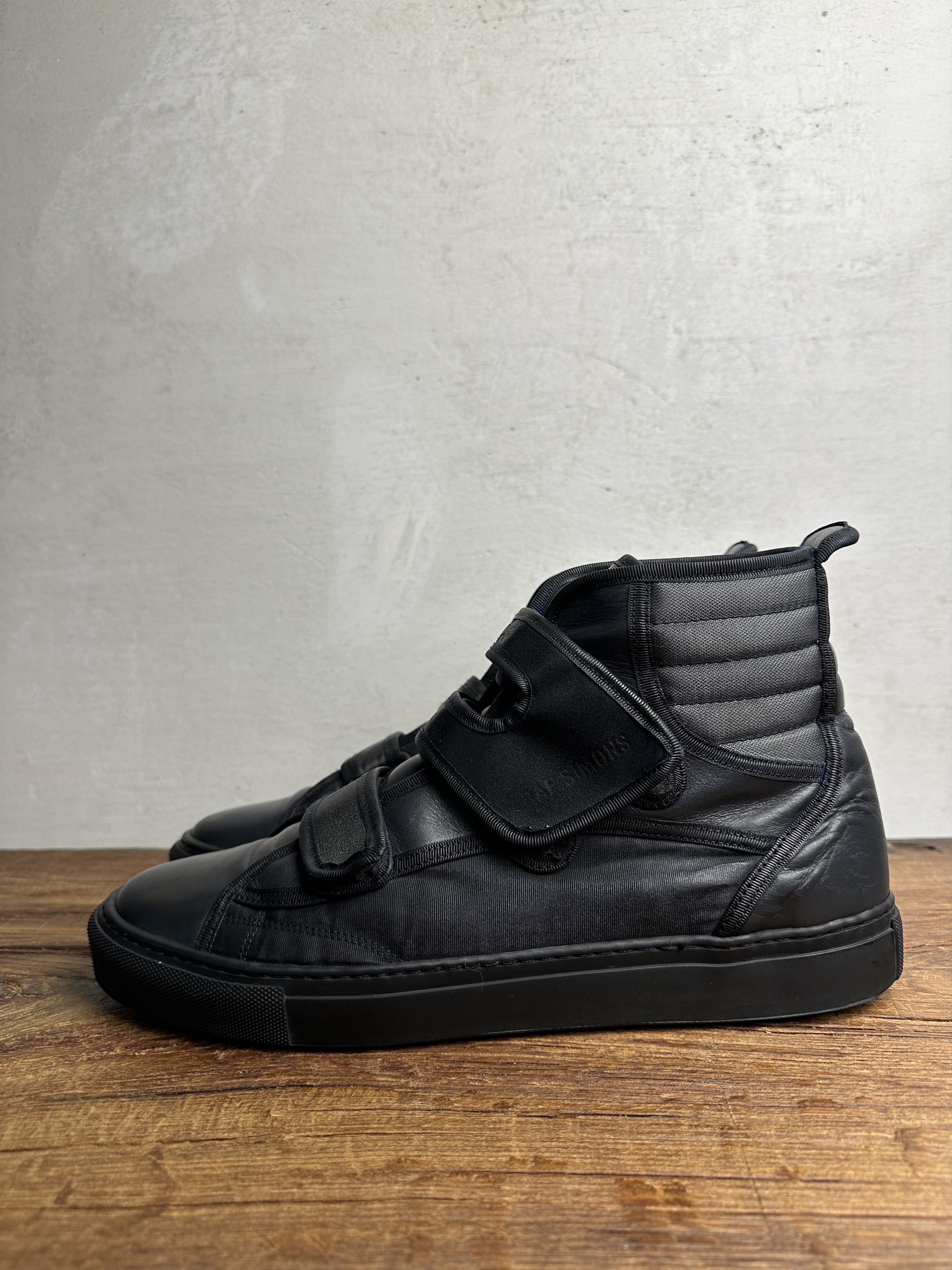 Raf Simons Raf Simons Velcro High-top Black Sneakers | Grailed
