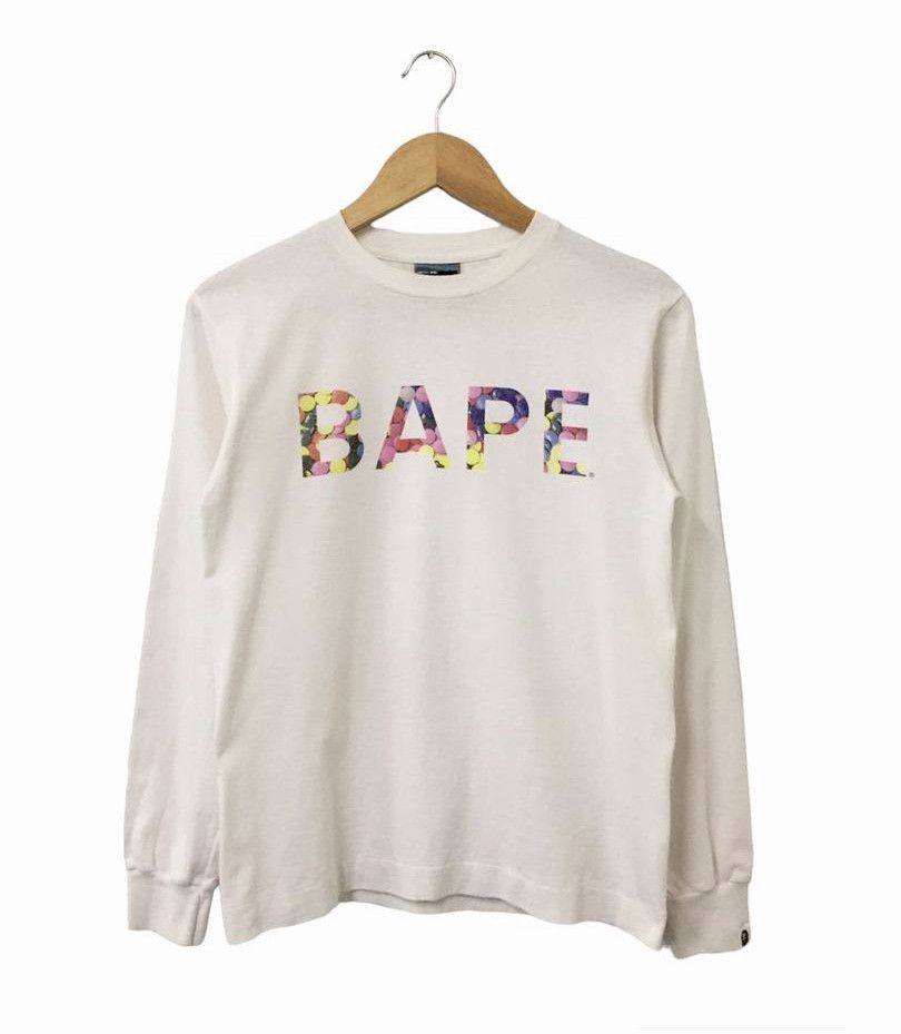 Bape VINTAGE A BATHING APE BAPE CANDY FONT LONGSLEEVE TSHIRT | Grailed