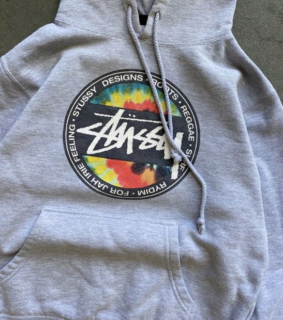 Vintage Stussy Designs Grey Hoodie | Grailed
