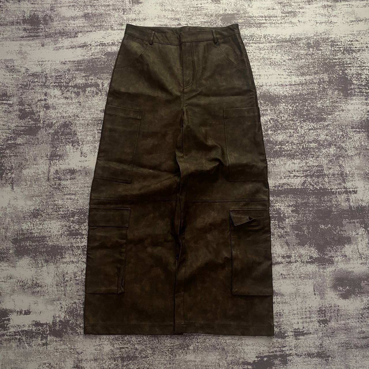 Hysteric Glamour Avant garde punk cracked faux suede leather baggy ...