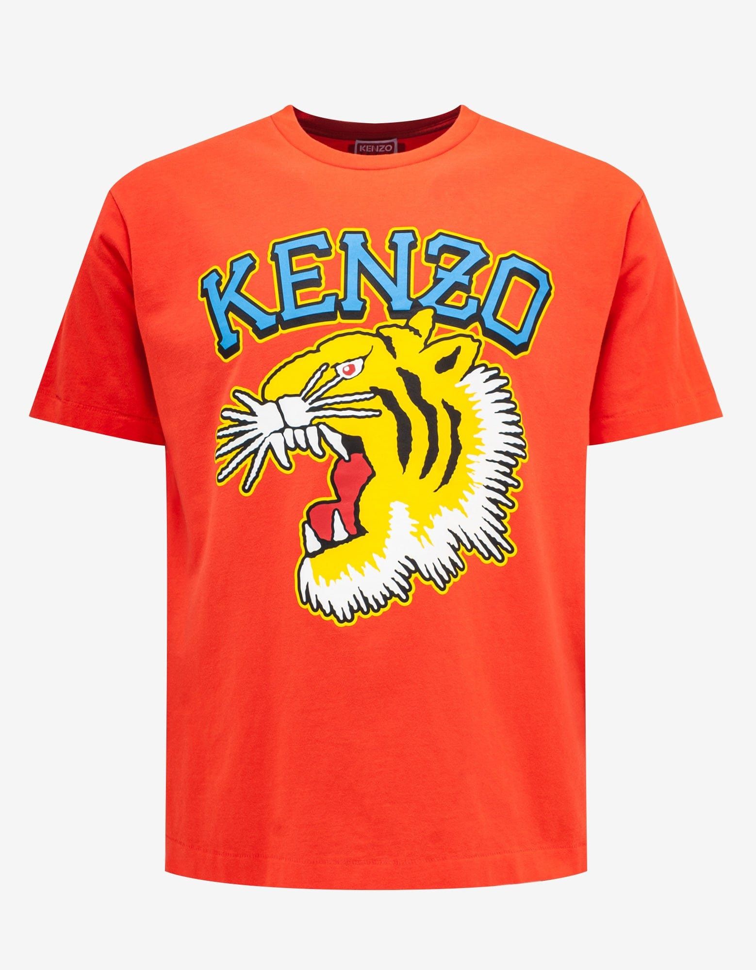 Kenzo Red 'Varsity Jungle' Tiger Oversize T-Shirt | Grailed