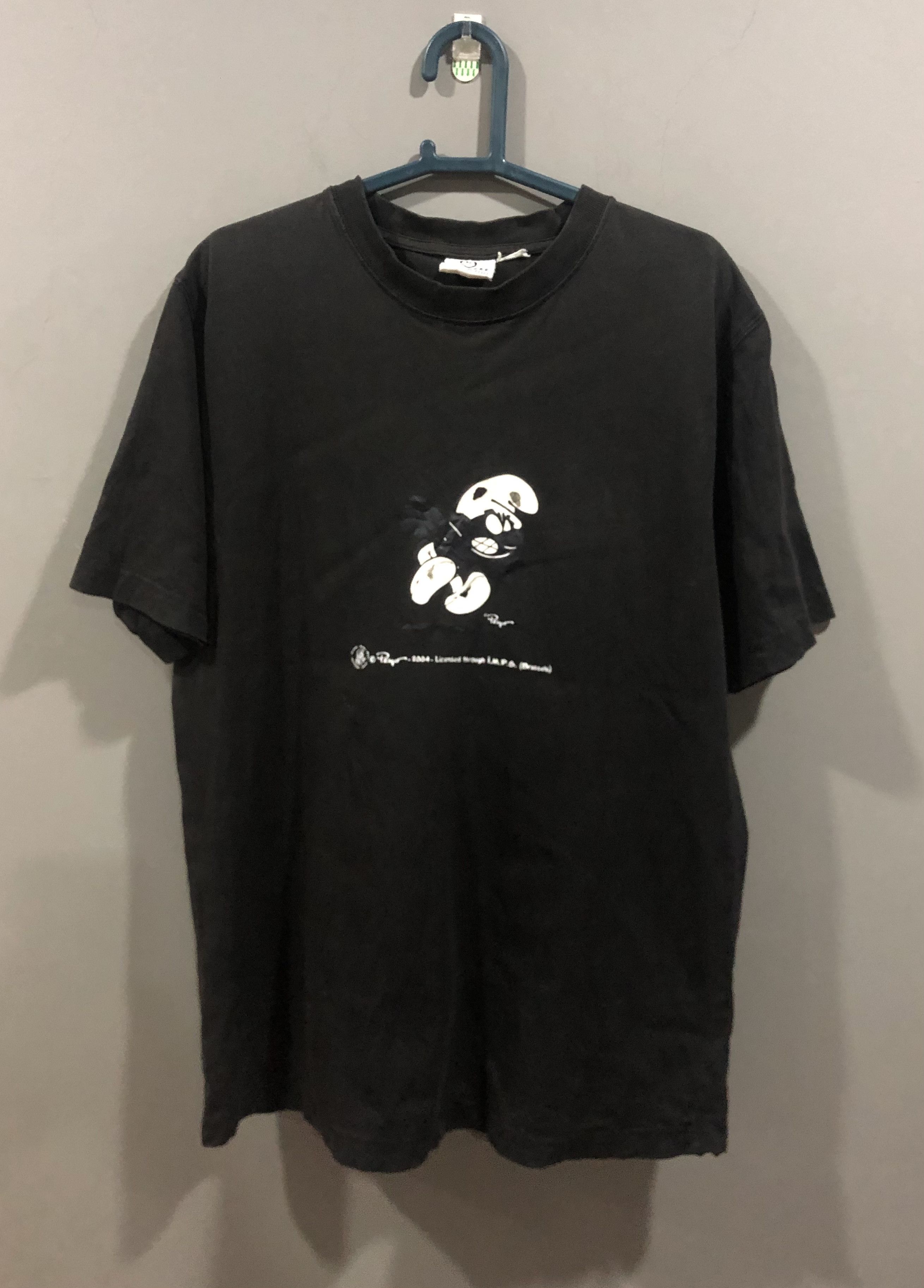 Vintage 🔥Rare🔥 Limited Edition How2work black Peyo Smurf tshirt | Grailed